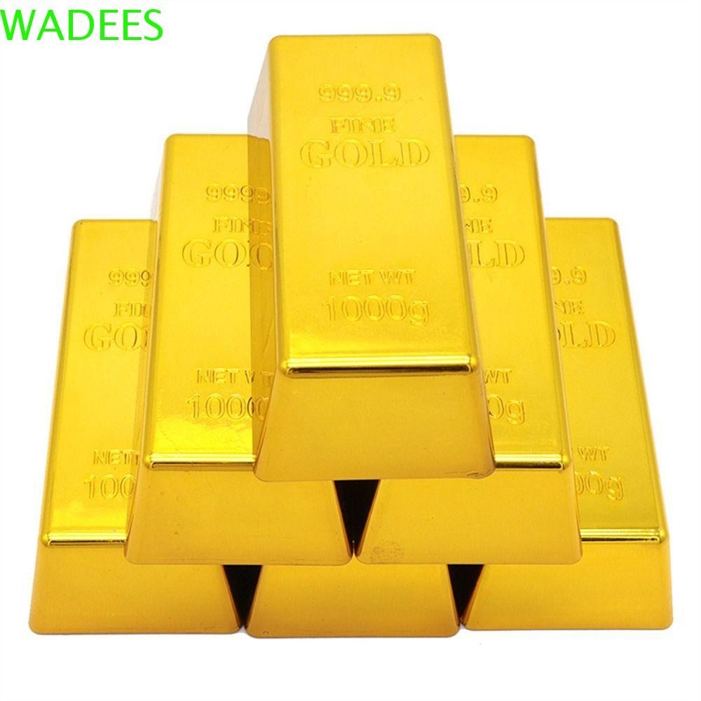 WADEES Fake Gold Bar, Simulation Glittering Golden Brick, Office ...