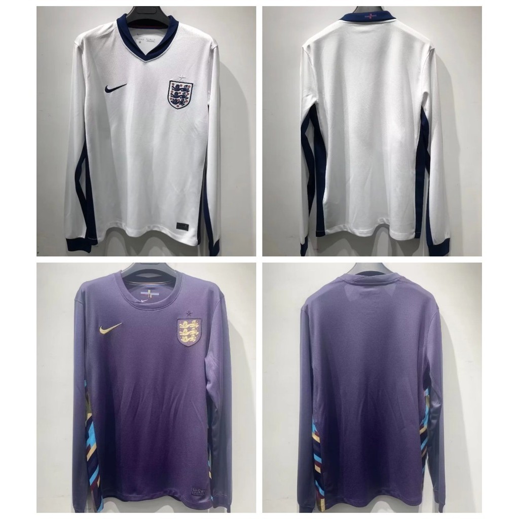 [Fan Version] 2024-25 England Home/Away Long Sleeve Soccer Jersey ...