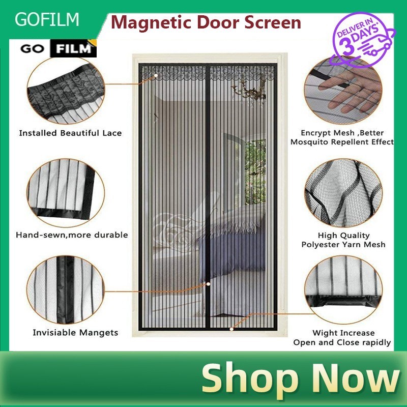 Magnetic Mosquito Net Door Sliding Door Screen with Magic Tape ...