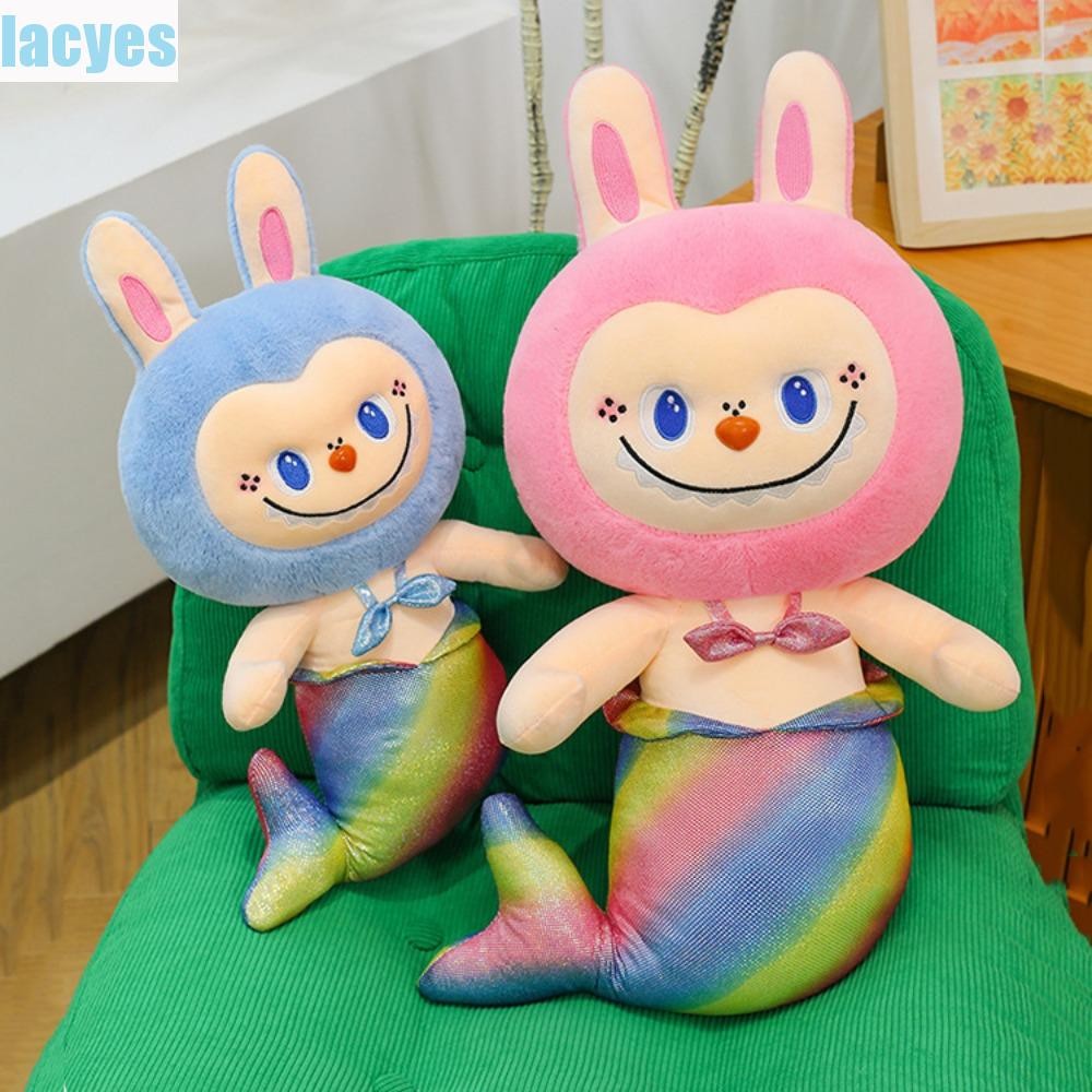 LACYES Mermaid Labubu Plush Doll, Big Eye Fish Tail Mermaid Labubu ...