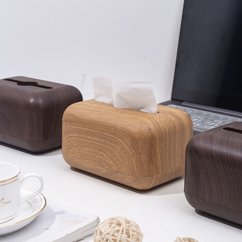 [48H Shipping] Imitation Walnut Wood Grain Tissue Box Desktop Tissue ...