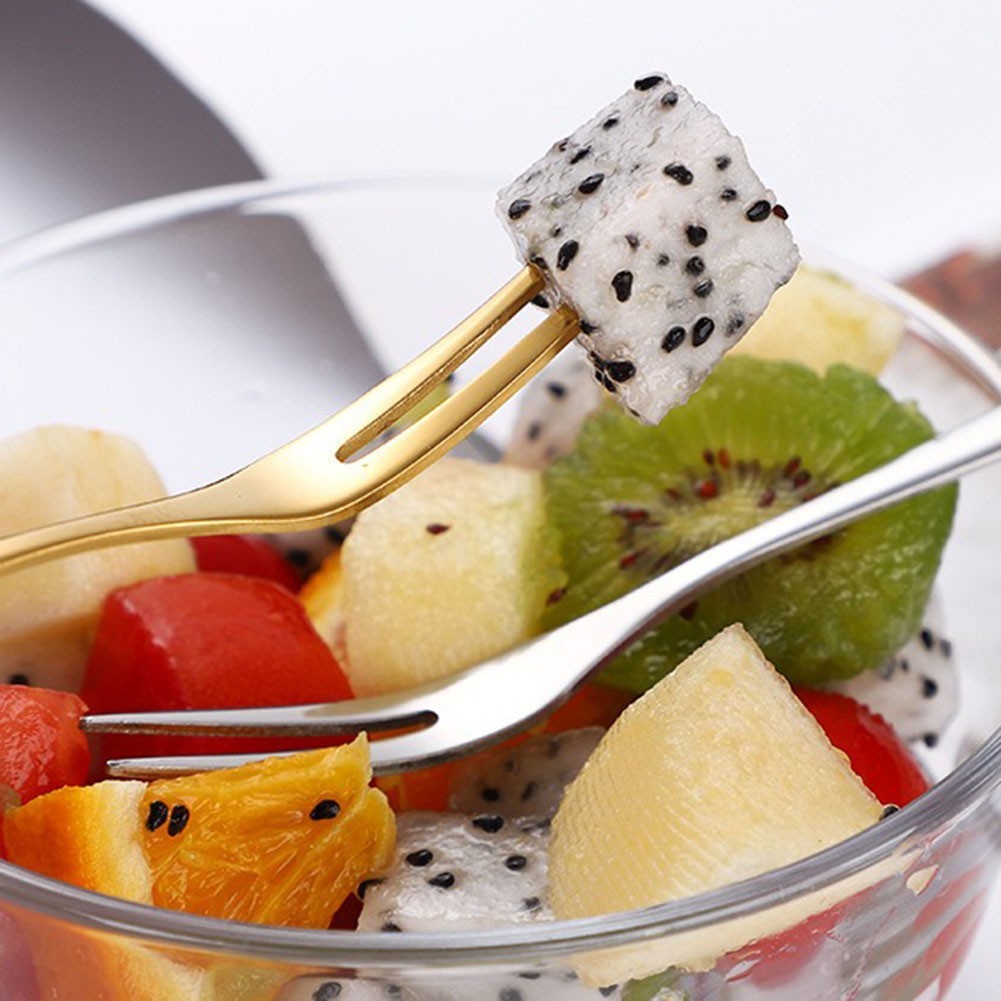 Pack of 6 Mini Fruit Forks in Stainless Steel Perfect for Any Occasion ...
