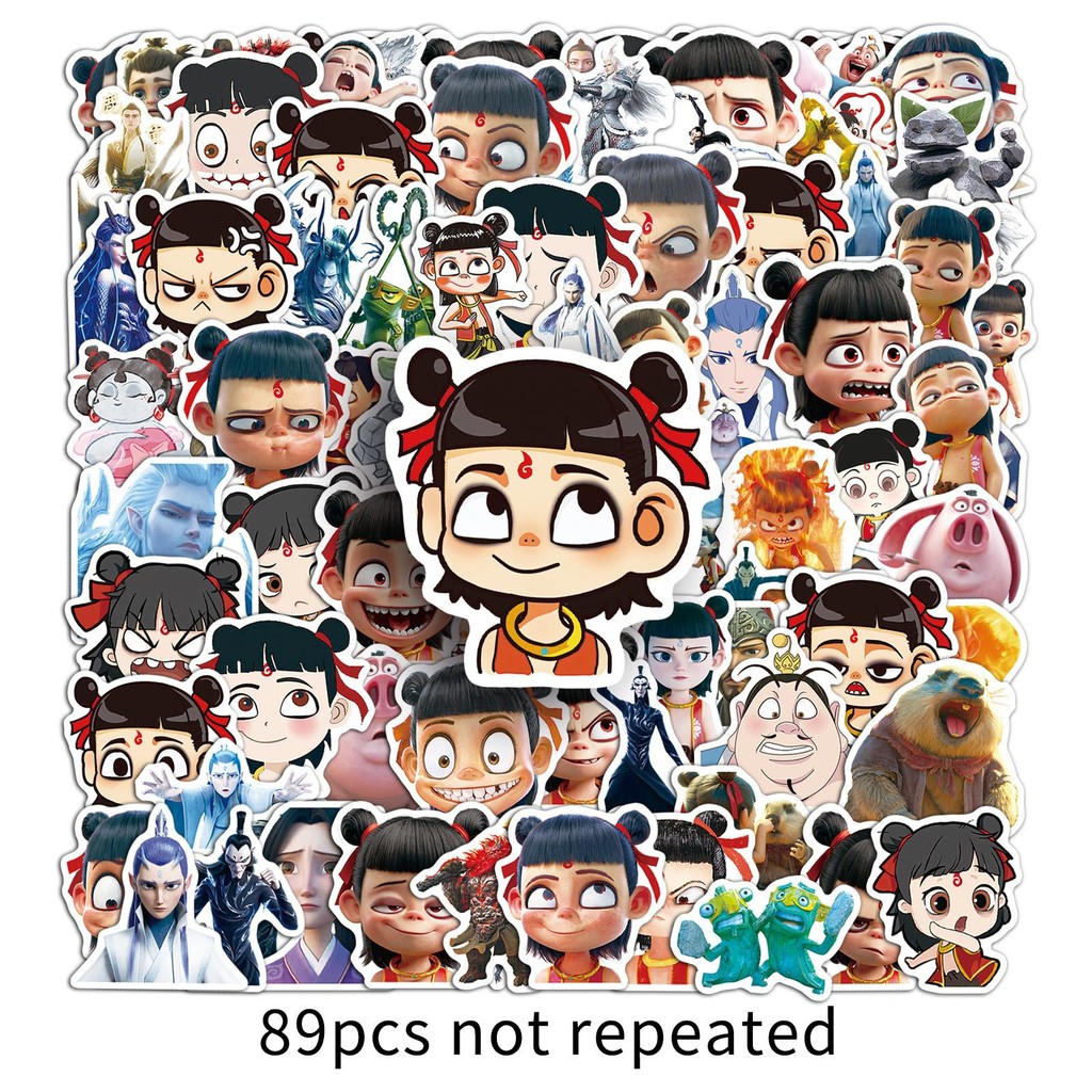 Nezha Cartoon Stickers Set of 89pcs Nezha 2 Cartoon Stickers for Kids ...