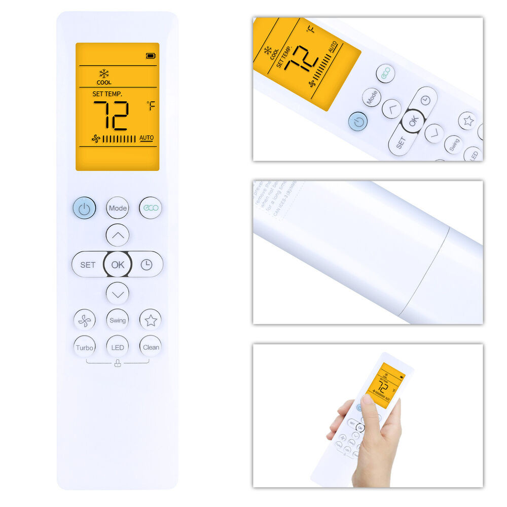 Remote Control For Senville LETO Series Mini Split Air Conditioner ...