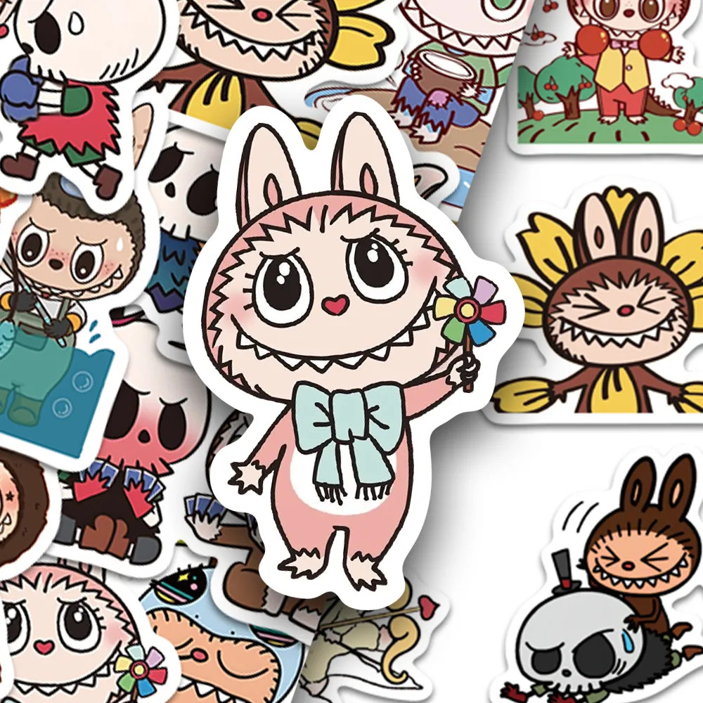 50pcs Official Labubu Stickers Set - Licensed POP MART Waterproof ...