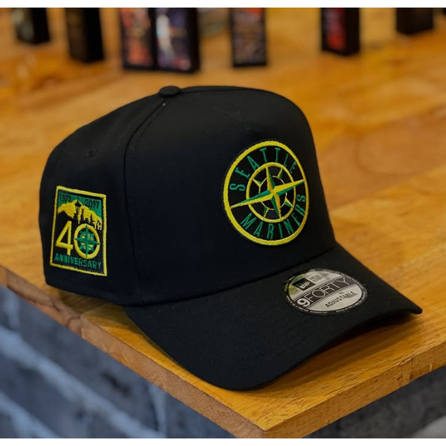 NEW ERA Seattle Mariners 40th anniversary of throwback Black Edition ...