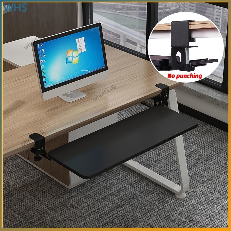 Punch-Free Portable Desktop Keyboard Tray Slide rail free installation ...