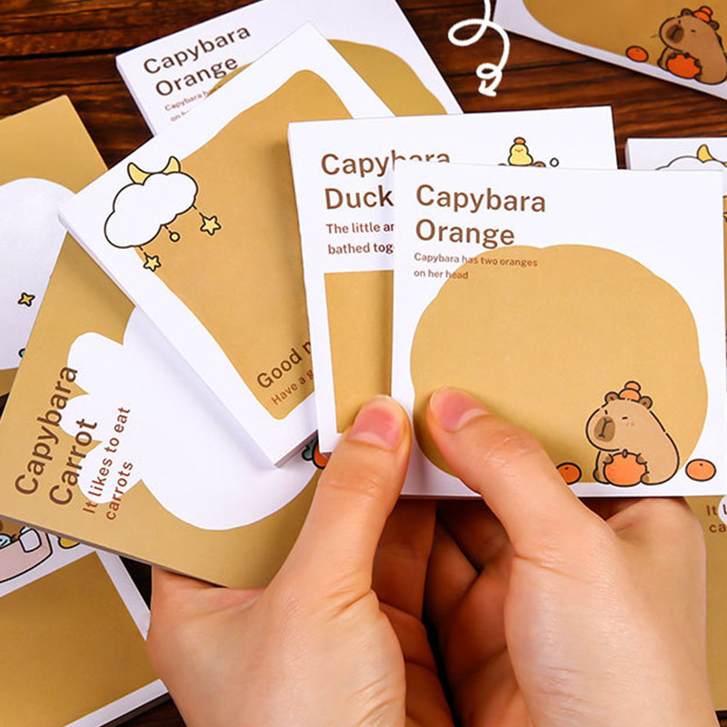 50 Sheets Cute Cartoon Capybara Series Sticky Notes School Office ...
