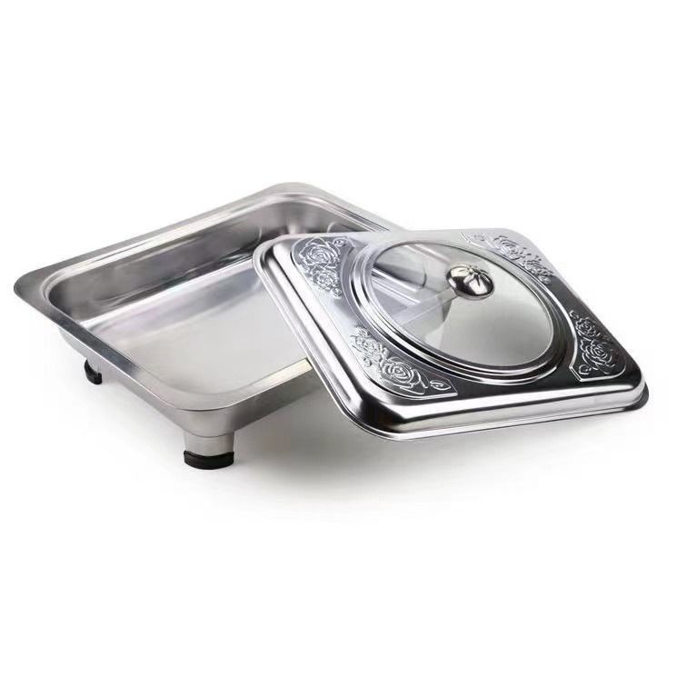 Stainless Steel Buffet Embossed Buffet Food Tray Serving Tray Food Pam ...