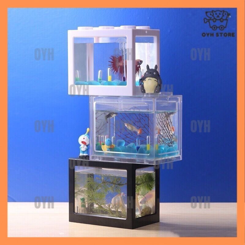 Stock-Aquarium Mini Lego Block Tank Betta Fish Tank, Guppy Tank ...