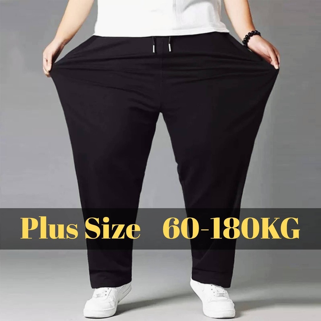 60-160KG Plus Size Men Casual Fashion Loose Breathable Black Straight ...