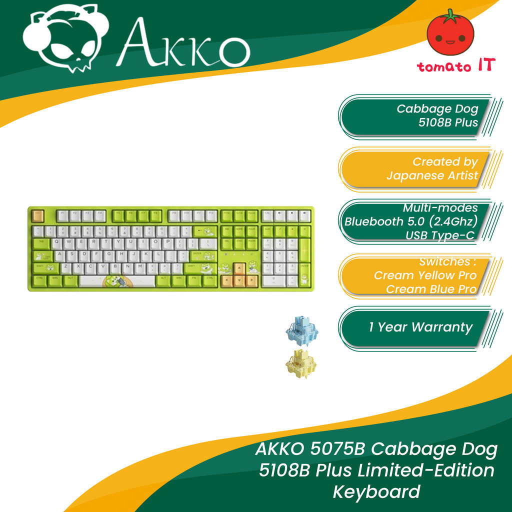 AKKO 5075B Cabbage Dog 5108B Plus Limited Edition Keyboard | Shopee ...
