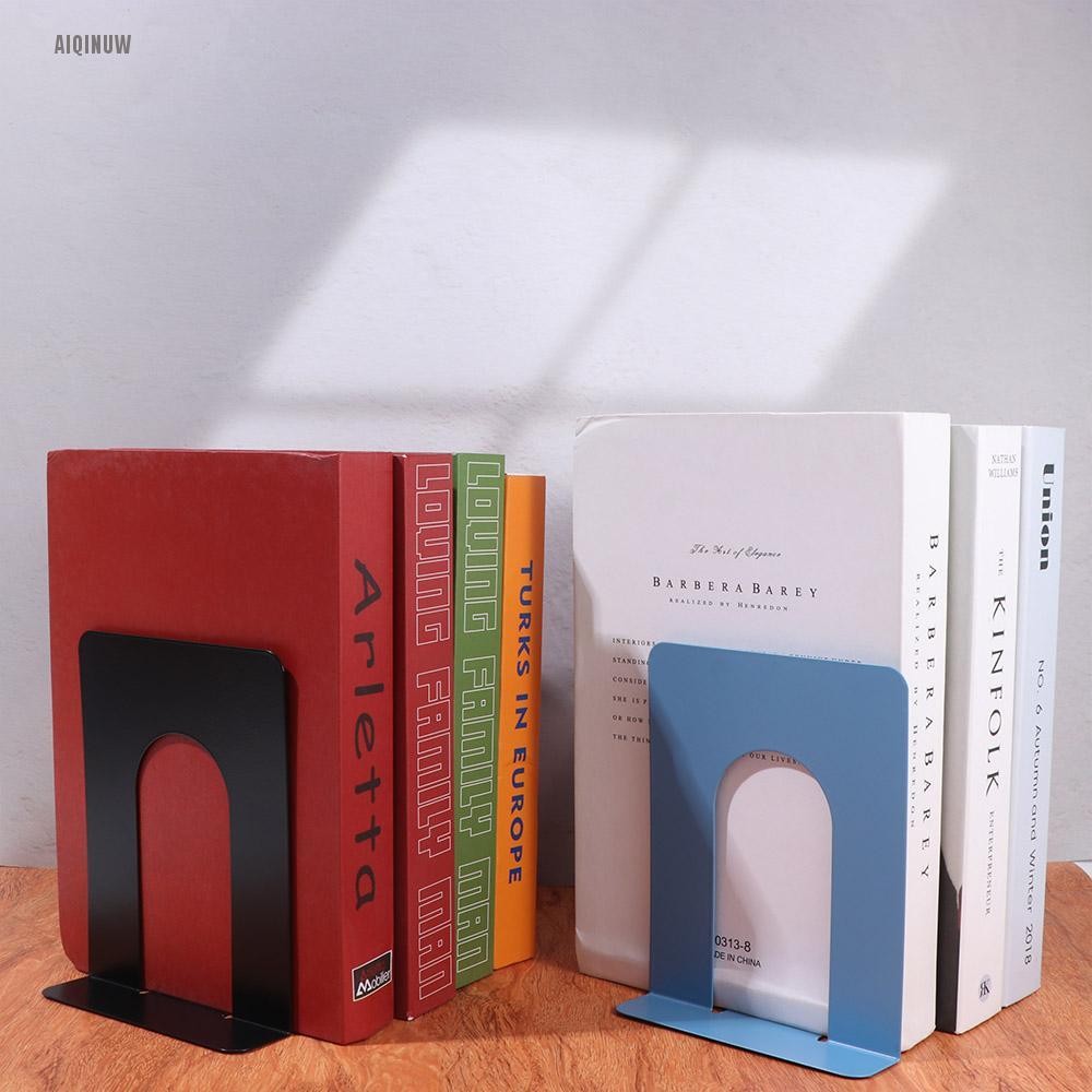 AIQINUW Desk Bookends, L-shaped Durable Iron Book Stand, Desktop ...