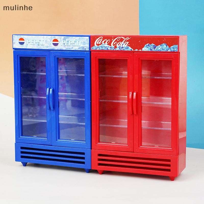 MU 1 Piece Freezer Pretend Play Toy 1:12 Doll House Mini Double Door ...