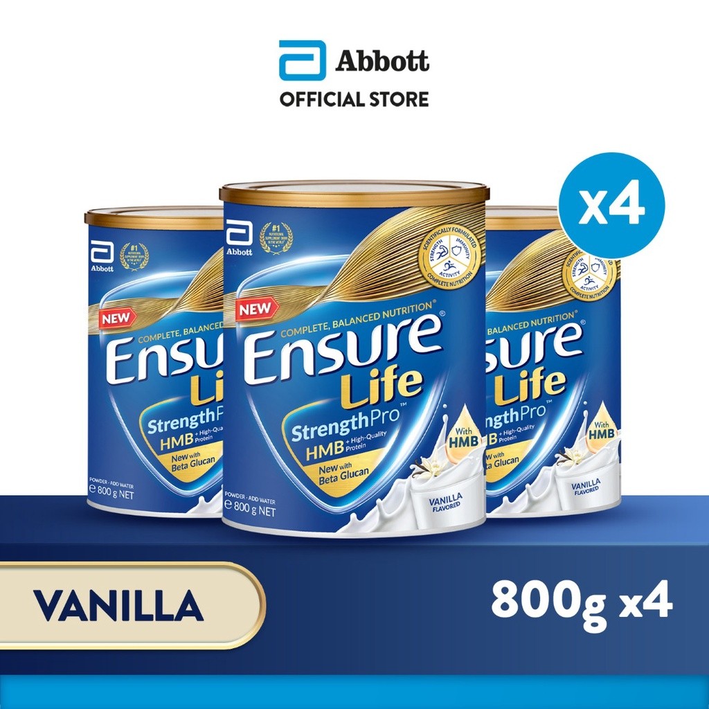 [Bundle of 4] Ensure® Life StrengthProᵀᴹ Vanilla 800g | Shopee Singapore