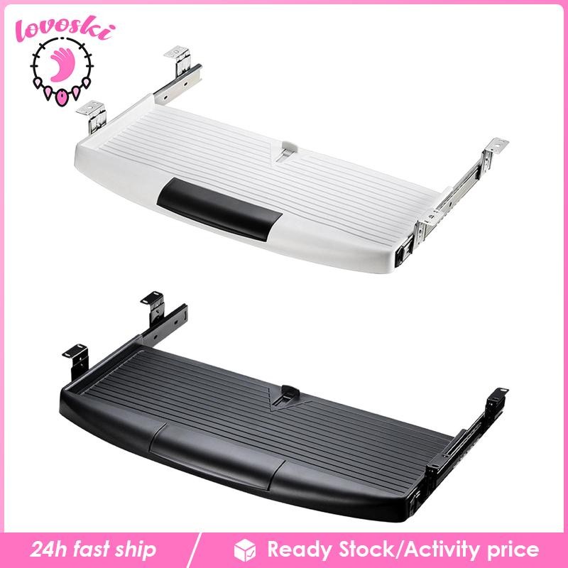 [Lovoski] Keyboard Tray Under Desk Silent Slide Rail Computer Drawer ...