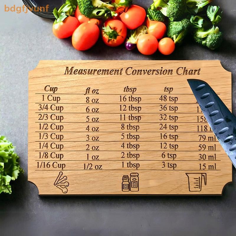 BDGF Kitchen Baking Measurement Conversion Board Wooden Cutting Boards ...