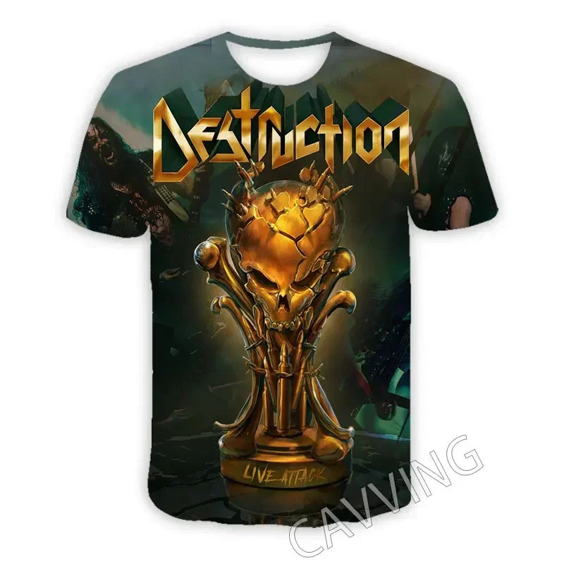 Hot Summer Death Metal Rock Destruction Band 3D Printed T-shirts Men's ...