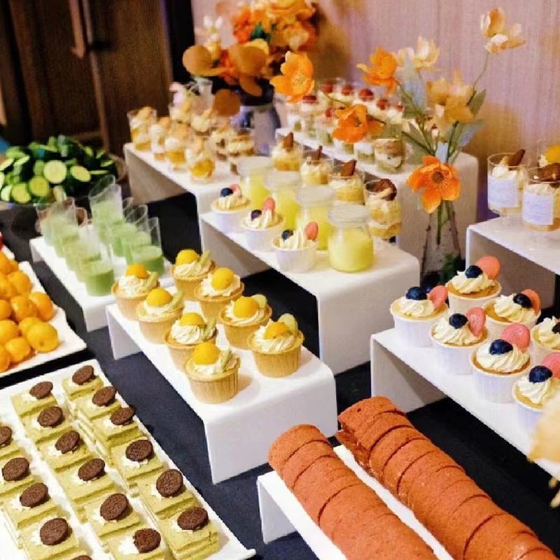 Acrylic Wedding Cold Food Pastry Stand Set Dessert Table Paper Cup ...