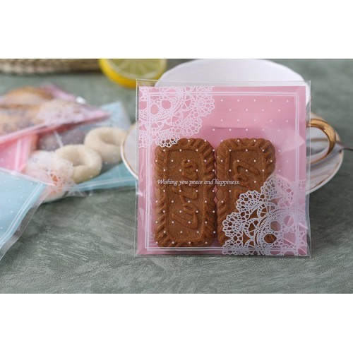 100pcs Romantic Pink Lace Kuih Raya Wrapper,Cookies Packaging | Shopee ...