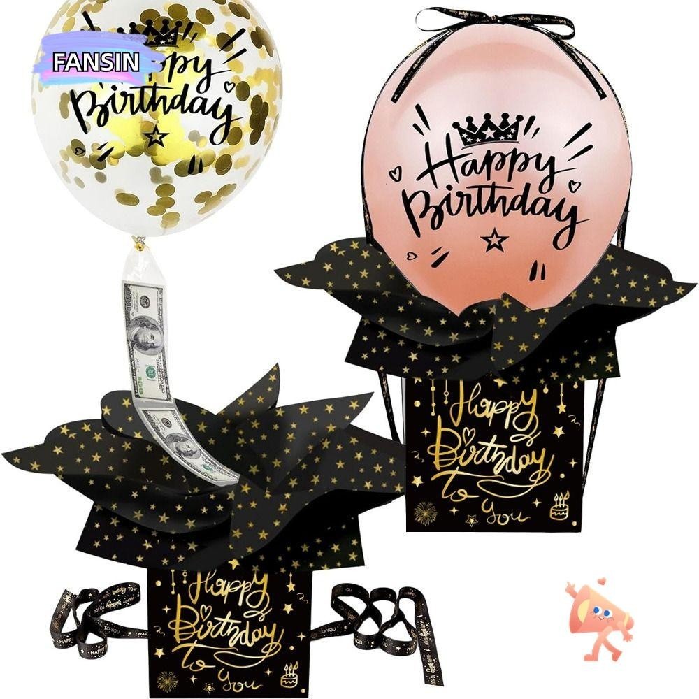 FANSIN1 Birthday Money Box, Birthday Surprise Happy Birthday Cash Pull ...