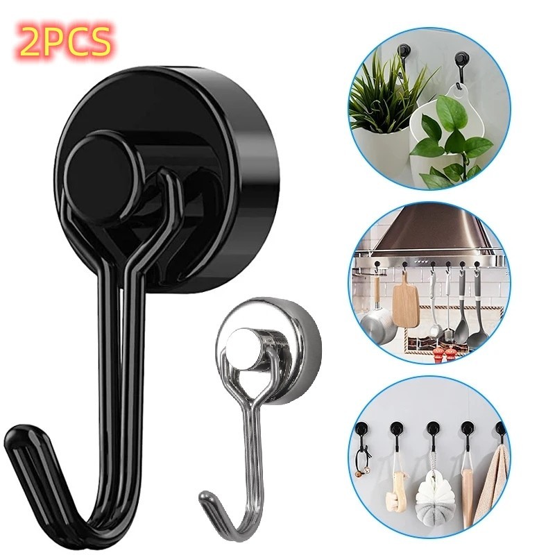 2pcs Heavy Duty Magnetic Hook Strong Multi-purpose Home Refrigerator ...