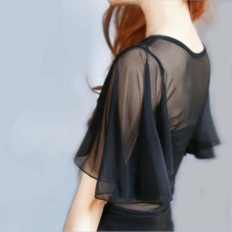 2024 New Style Single-Layer Transparent Gauze Bottoming Shirt Women ...