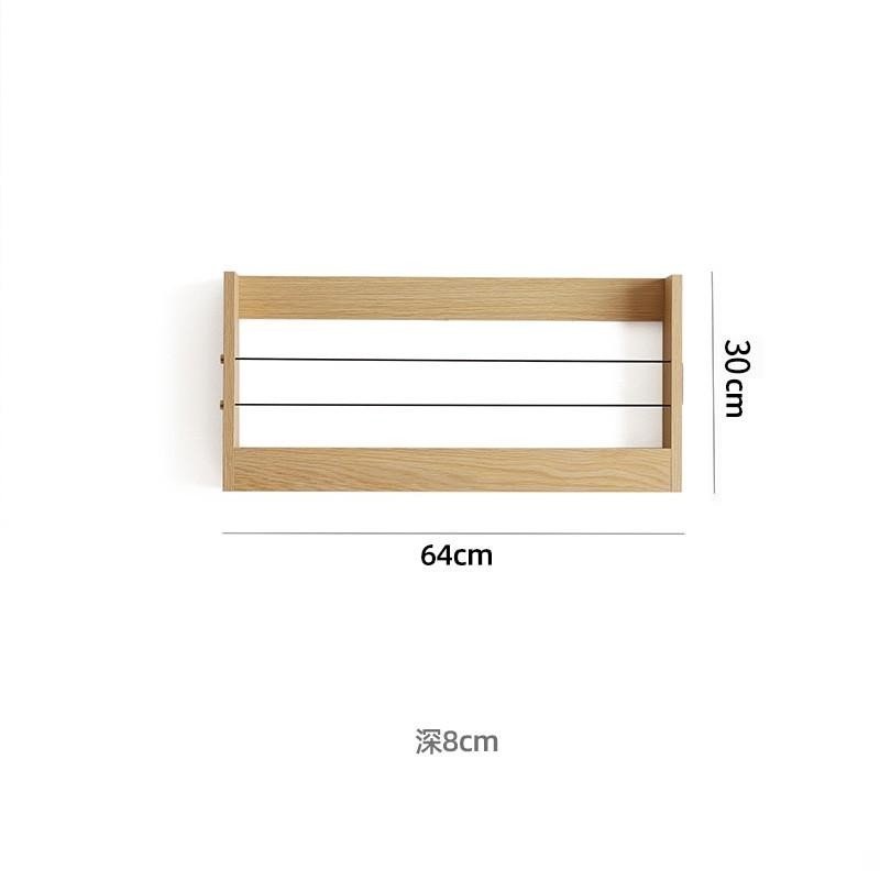 Solid Wood Premium Small Wooden Storage Rack Wall-mounted Bookshelf ...