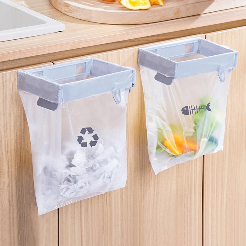 Foldable Trash Bag Holder Wall-Mounted Kitchen Garbage Bag Organizer ...