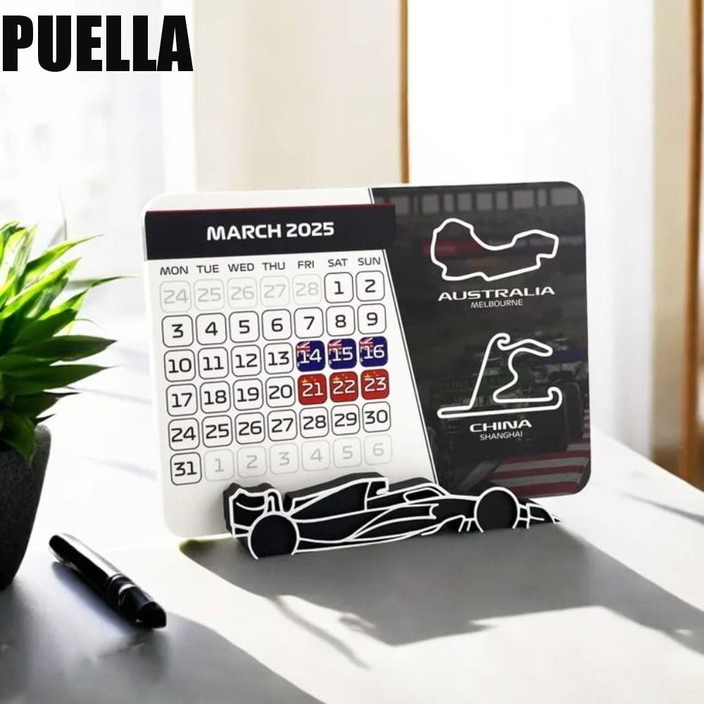 PUELLA 2 Pcs Motor Calendar, with Bracket Thrill Desktop Calendar, 2 ...