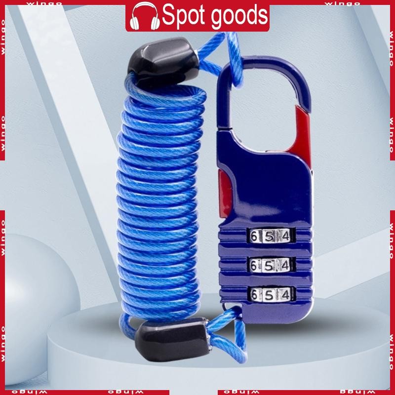 WIN Steel Wire Lock Luggage Lock with Retractable Steel Cable Shackle ...