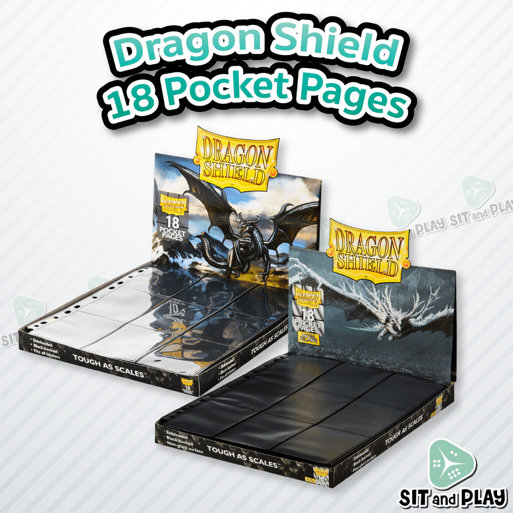 Dragon Shield-18 Pocket Pages Clear/Non-Glare 18 Card File Inserts ...