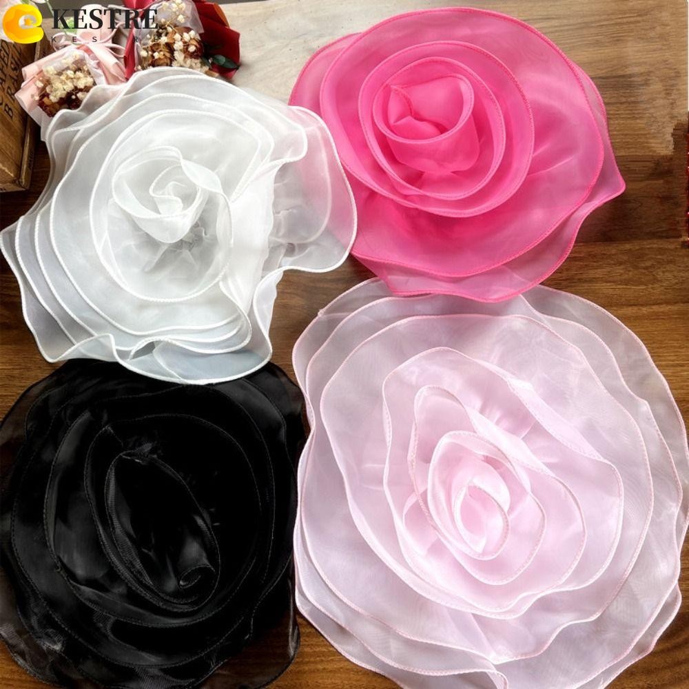 KESTRE Organza Large Flower Patch, Chest Flower Multi-layer Clothing Patch, Wedding Dress 3D ...