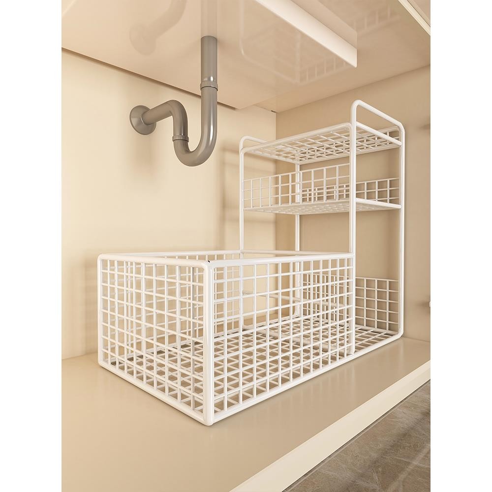 Bathroom Storage Rack Toilet Washroom Under Sink Multi-layer Organizer ...