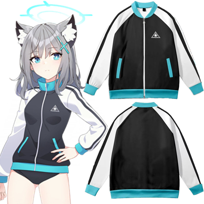 3D Game Blue Archive Shiroko Sunaookami Men Women Coat Cosplay Baseball ...