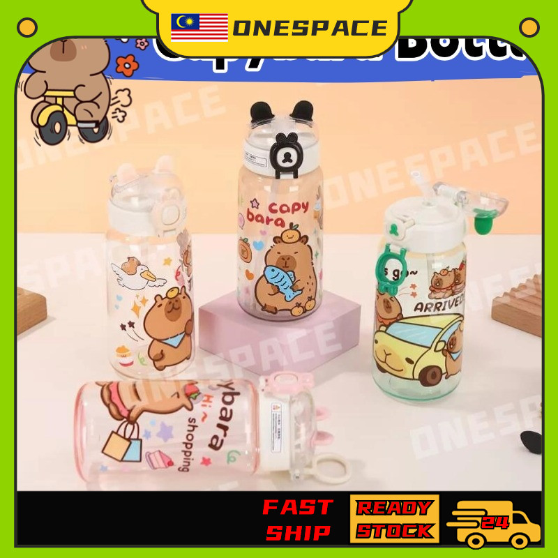 500ml Botol Air Cartoon Capybara Bottle Kids Straw Bpa Free Botol ...