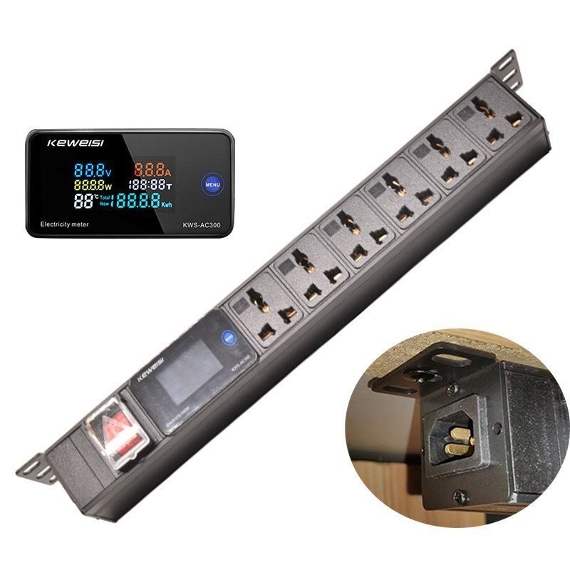 Desktop Power Socket digital display meter Hidden socket with switch ...
