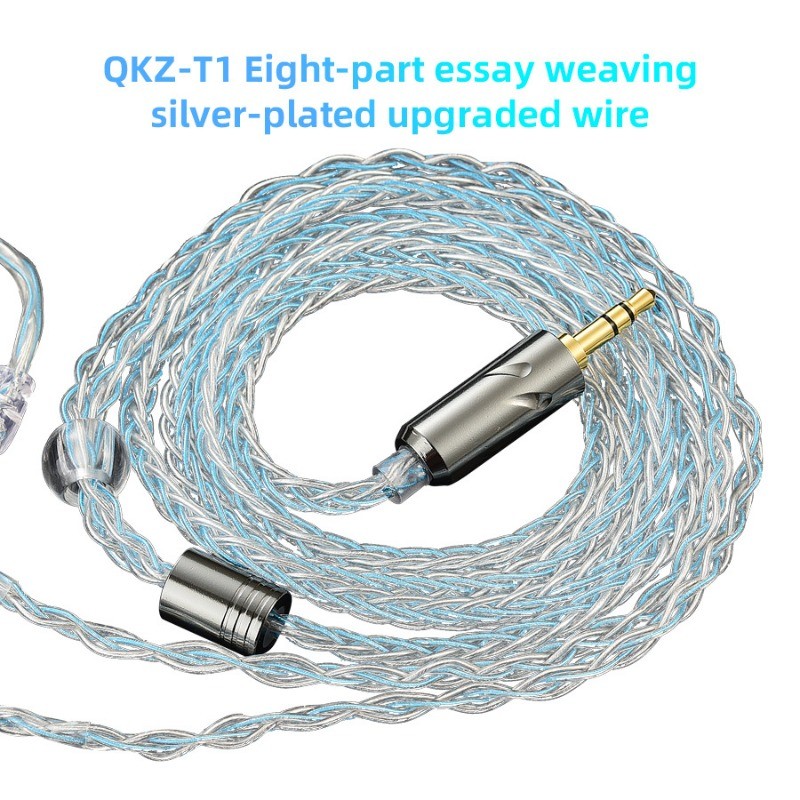 QKZ T1 8 Core TC Silver Plated Hifi Earphone Update Cable MMCX/2Pin ...