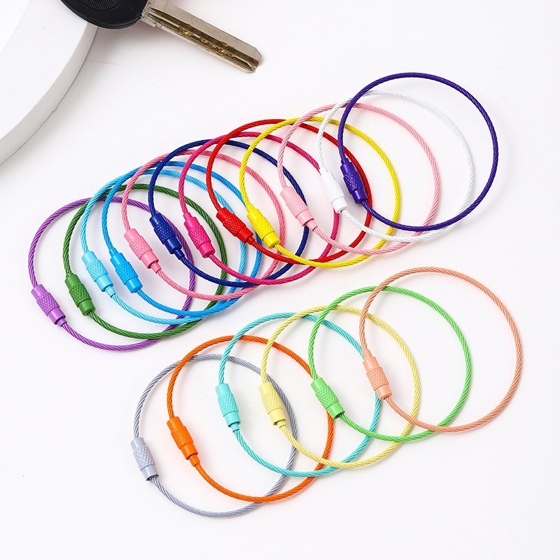 10pcs/pack Candy Color Steel Wire Ring diy Creative Color Painted Steel ...
