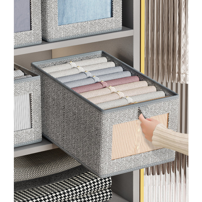 Transparent Window Foldable storage box organizer Wardrobe organizer ...