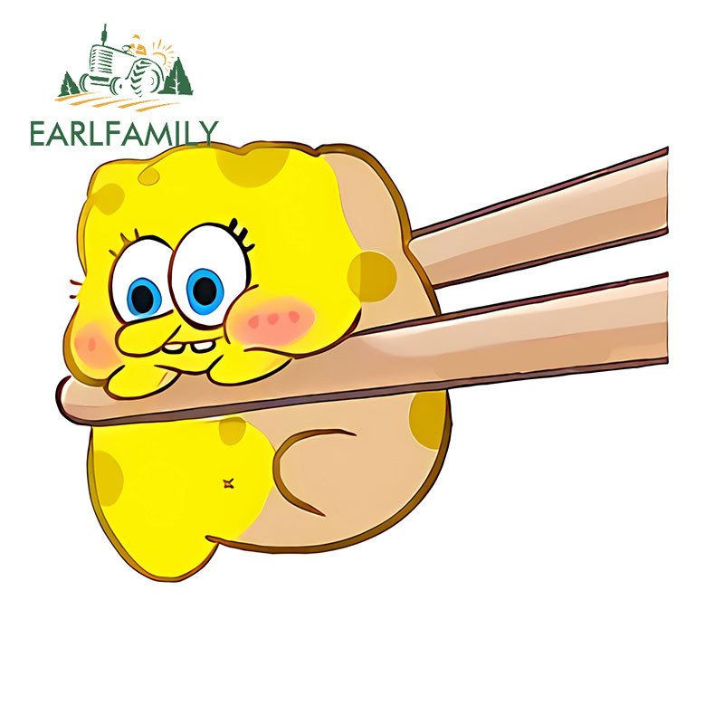 EARLFAMILY 13cm Spongebob Cartoon Chibi Car Sticker Bumper Motorcycle ...