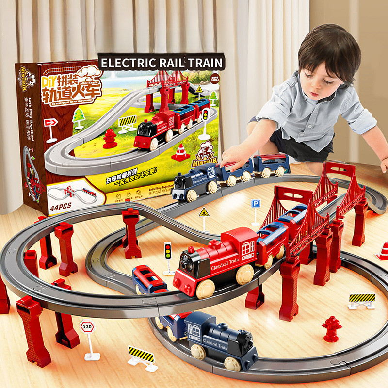 Electric Rail Train Track DIY Assembling Play Set Kids Children Rail ...