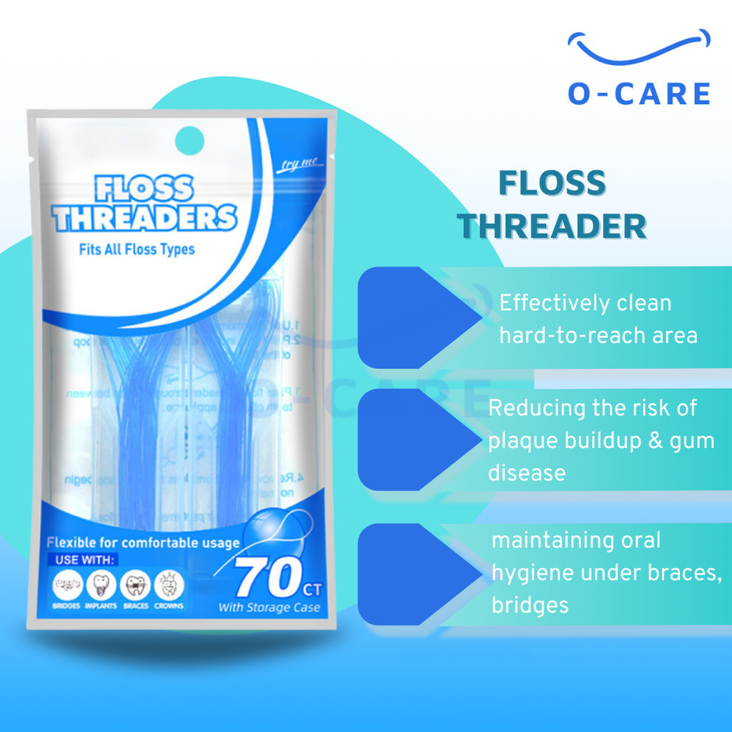 70ct Dental Floss Threaders for Braces Bridges Implants | Shopee Singapore