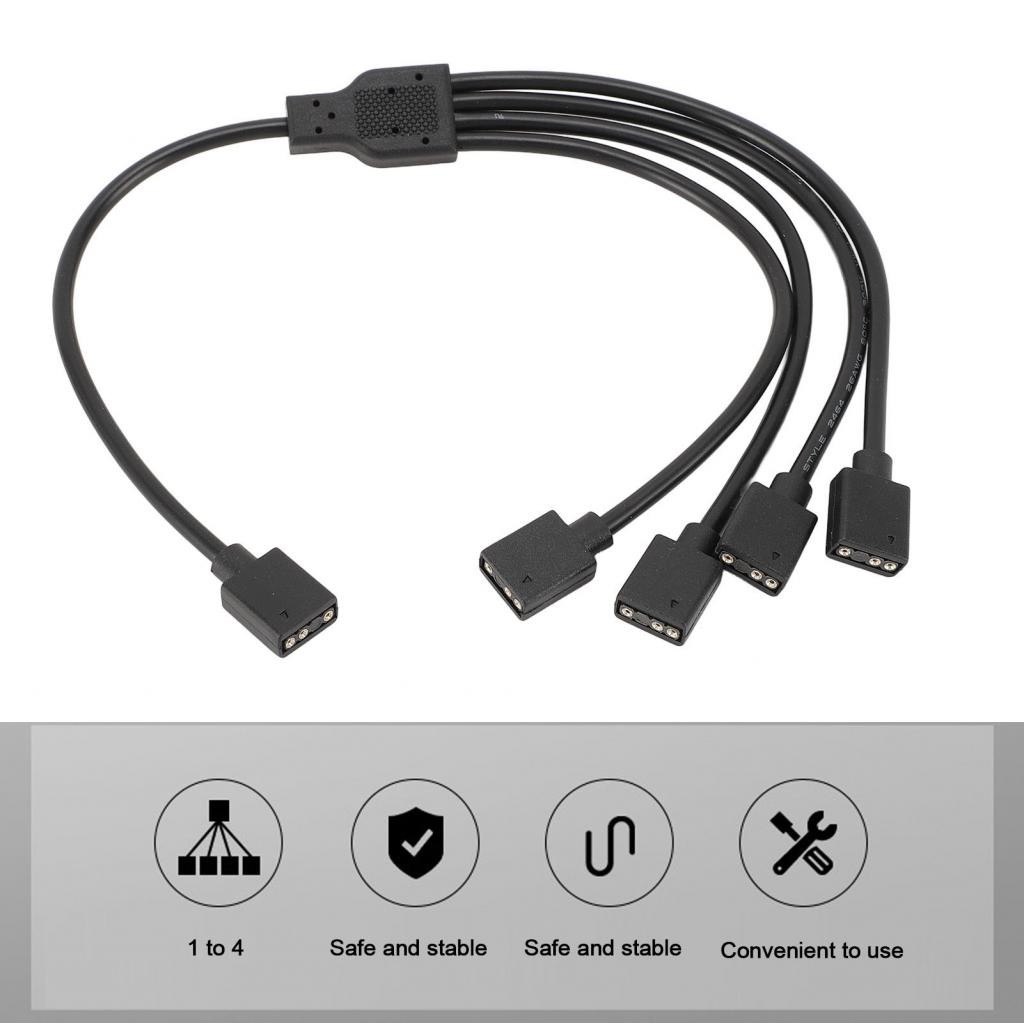 Concon ARGB Splitter Cable 1 to 4 Female RGB Extension for 5V Fan ...