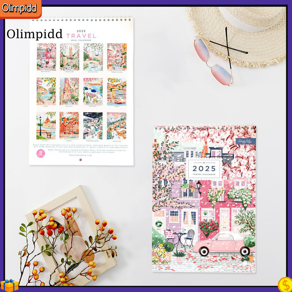 olimpidd| World Travel Themed Calendar 2025 Scheduling Wall Calendar ...