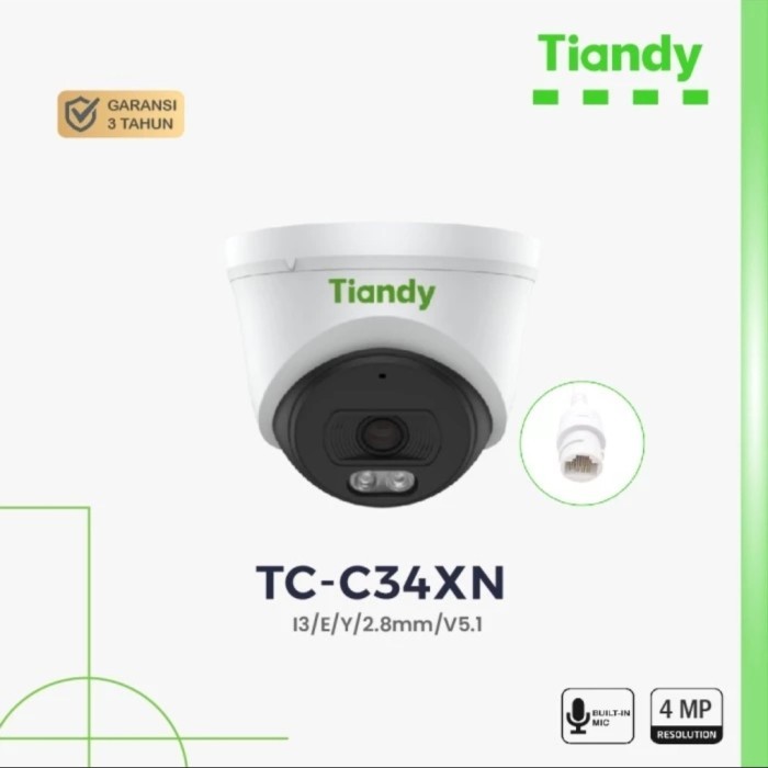 Tiandy TC-C34XN 4MP Indoor IP Camera 4MP POE Audio Onvif | Shopee Singapore