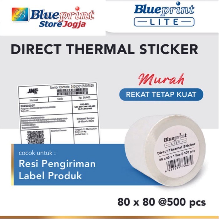 Thermal Sticker Blueprint Direct 80x80x1 Line (500pcs) | Shopee Singapore