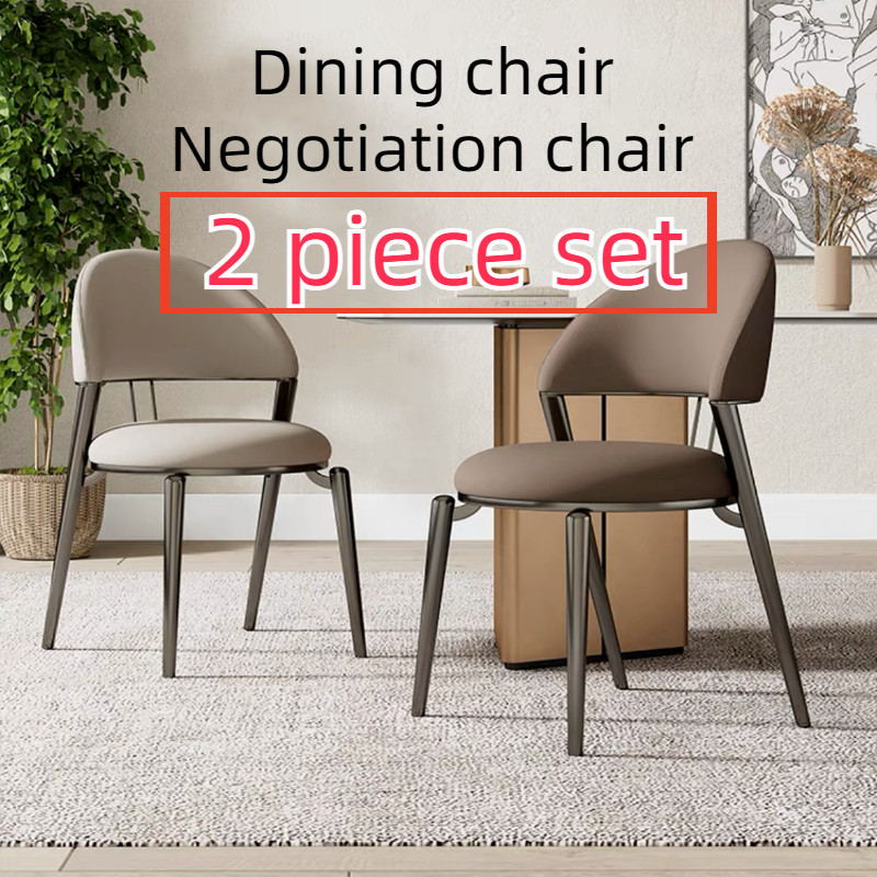 Dining Chair 2 Piece Set Leather Negotiation Chair Italian Style Home ...