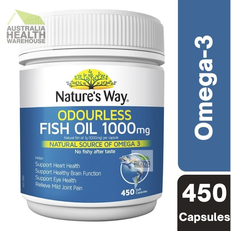 [Expiry: 04/2025] Nature's Way Fish Oil Odourless 1000mg 450 Capsules ...