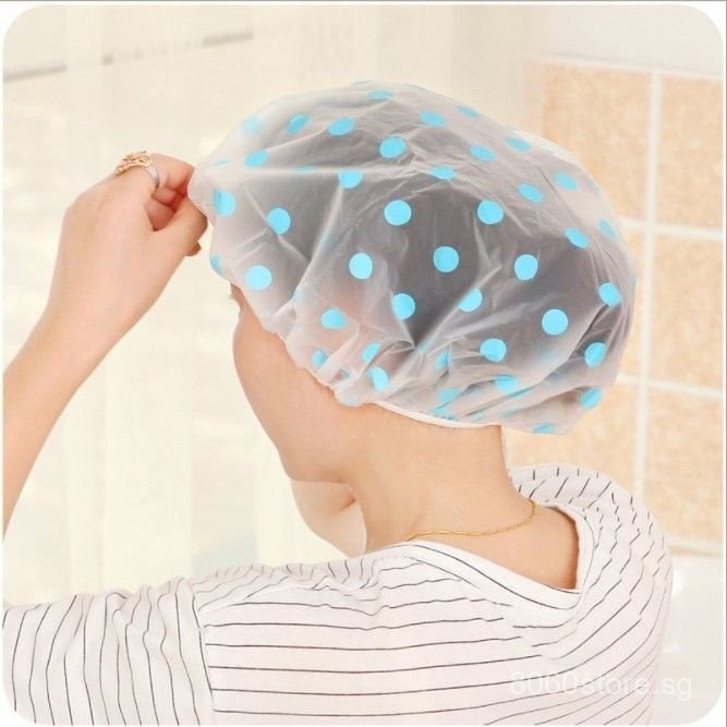 1-6Shower Cap Waterproof Bath Headgear Female Plastic Shower Hat Adult ...